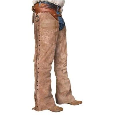 Gray Suede Chaps For Cowboys | MSCH10