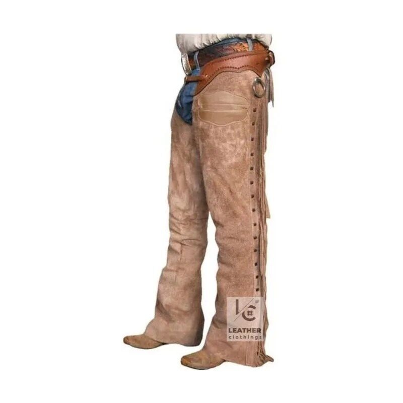 Gray Suede Chaps For Cowboys | MSCH10
