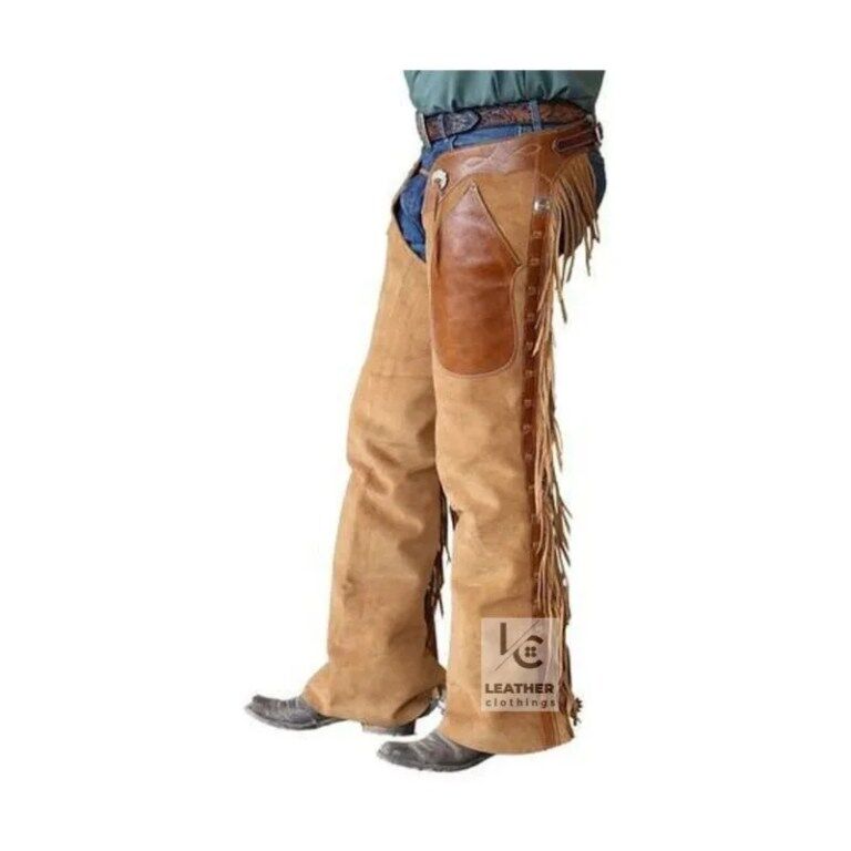 Gray Suede Chaps For Cowboys | MSCH10