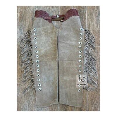 Gray Suede Chaps For Cowboys | MSCH10